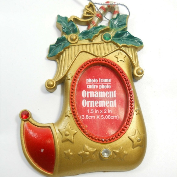 Holiday | Christmas Jester Sock Candy Cane Metal Photo Frame | Poshmark